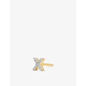 MISSOMA Initial X Pave Initial 18ct Vermeil And Cubic Zirconia Single Stud Earring - Gold