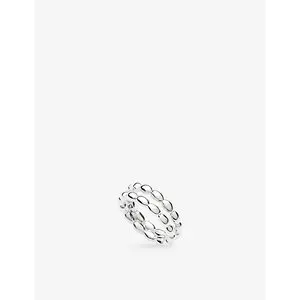 MISSOMA Molten Olive 925 Sterling Plated Brass Stacked Ring - Silver