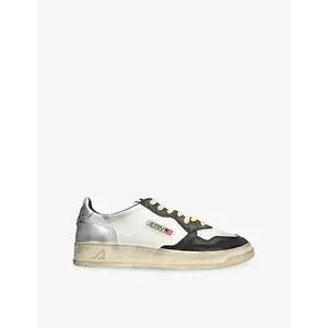 AUTRY Medalist Vintage Leather Trainers - Silver Com