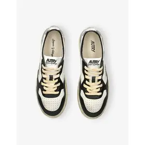 AUTRY Medalist Vintage Leather Trainers - Silver Com