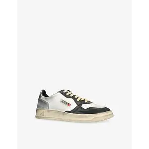 AUTRY Medalist Vintage Leather Trainers - Silver Com