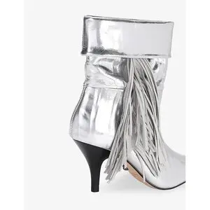 Kurt Geiger Piccadilly Slouch Heeled Leather Ankle Boots
