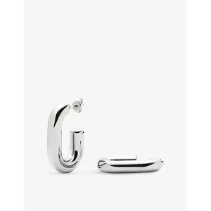 MISSOMA Chubby Medium Oval Platinum Pvd Plated Stainless-steel Hoop Earrings - Silver