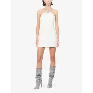 David Koma Crystal-embellished Star Crepe Mini Dress