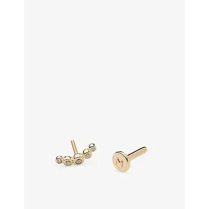 MISSOMA Curved 9ct Yellow- And Lab-grown Diamond Climber Earring