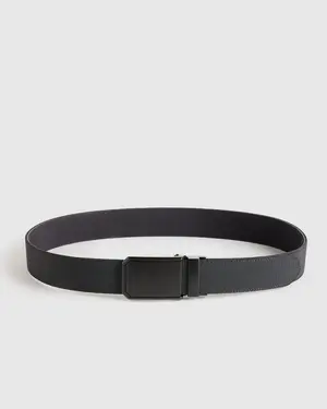 Quince Men's Axel Utility Webbing Ratchet Belt Black