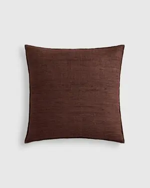 Quince Raw Silk Textured Pillow Cover Chocolate