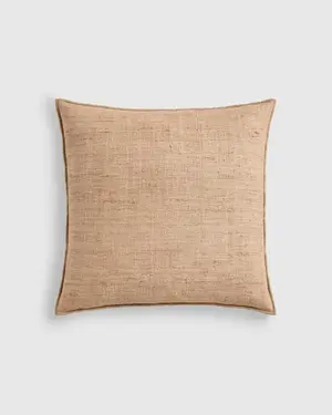 Quince Raw Silk Textured Pillow Cover - Sand