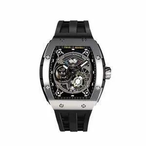 TSAR BOMBA Automatic Mechanical Watch With Tonneau Stainless Steel Case - Silver Black