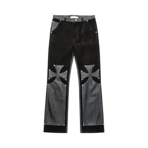 SEKRIT SAINTS Leather Chopper Carpenter Pant - Black