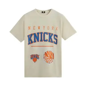 Kith For New York Knicks Basketball Vintage Tee 'sandrift - Cream