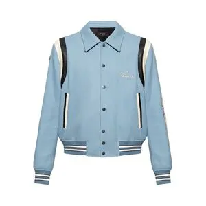 Amiri Varsity Bones Bomber Jacket 'slate - Blue