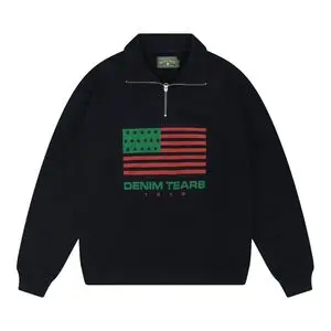 DENIM TEARS 1619 Quarter Zip - Black