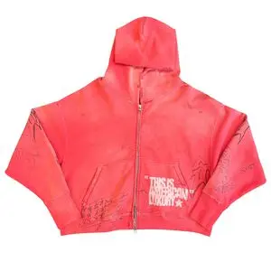 SEKRIT SAINTS Time Capsule Zip-up Hoodie - Red