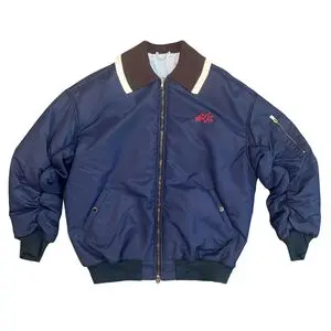 CHARLES JEFFREY Bomber Jacket With Knitted Collar 'navy - Blue