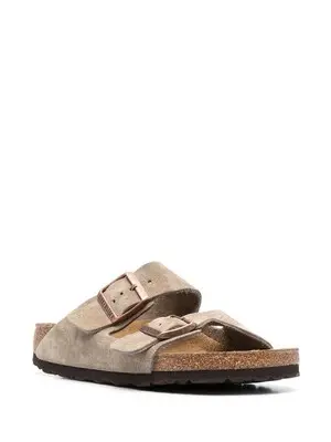 BIRKENSTOCK Arizona Suede Leather Sandals - Grey