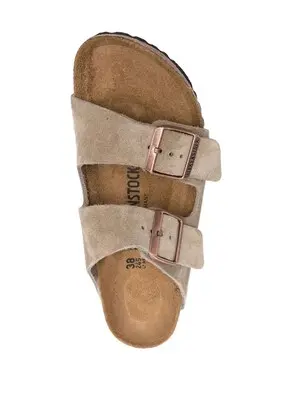 BIRKENSTOCK Arizona Suede Leather Sandals - Grey