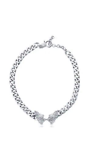 BAYEMEYC Mian Angel Wing Choker Necklace - Silver