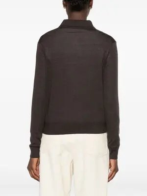 THE ROW Pauli Wool And Silk Polo Sweater - Brown