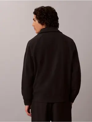 Calvin Klein Double Knit Monogram Zip Polo Sweatshirt