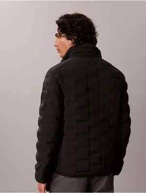 Calvin Klein Quilted Mock Neck Down Puffer Jacket - Black