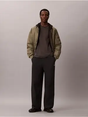 Calvin Klein Premium Terry Wide Leg Pants - Black