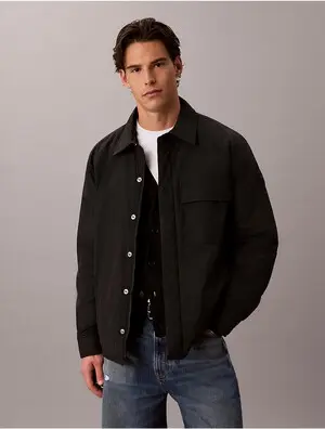 Calvin Klein Padded Nylon Shirt Jacket - Black
