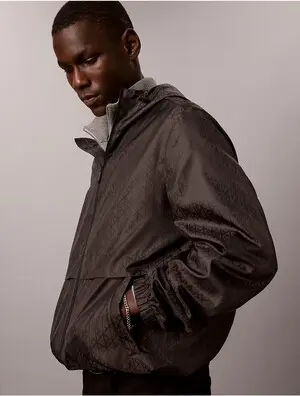 Calvin Klein Emblem Logo Nylon Windbreaker Jacket