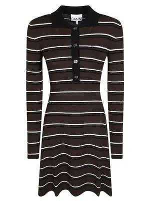 GANNI Mini Ribbed Merino Gown