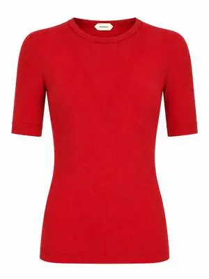 Versace Elegant Virgin Wool T-shirt - Red