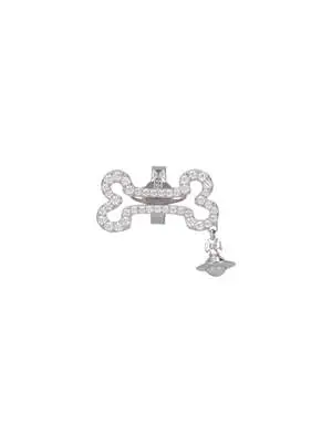 VIVIENNE WESTWOOD Crystal-embellished Bone Brooch