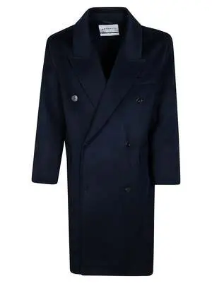 AMARANTO Double-breasted Overcoat - Blu