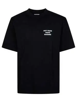 Drole De Monsieur Bold Slogan T-shirt In 100% Cotton - Nero