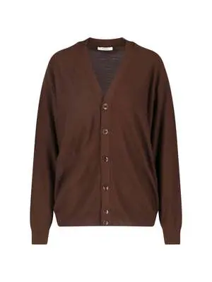 LEMAIRE V-neck Button-front Cardigan - Brown