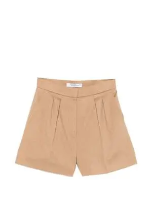 Max Mara Camel Hair Shorts With Zip And Hook Closure