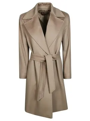 Max Mara MAX MARA STUDIO Belted Overcoat Marrone