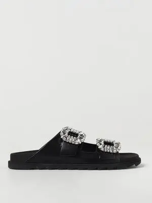 ROGER VIVIER Slidy Leather Sandal - Black