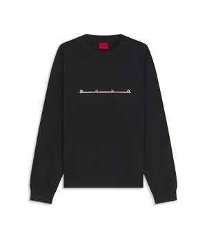 Hugo Cotton Sweatshirt With Spaced Logo Print