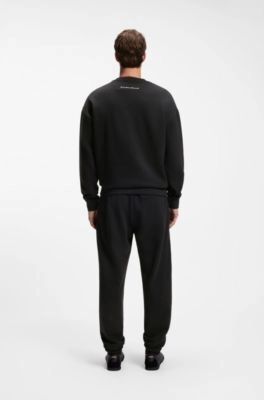 Hugo Cotton Sweatshirt With Spaced Logo Print
