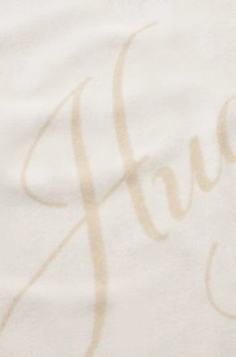 Hugo Wool-blend Scarf With Logo Jacquard