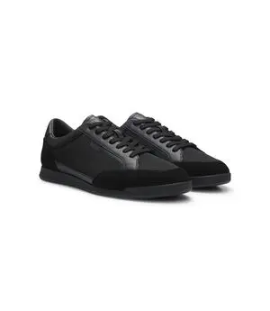 BOSS Mixed-material Sneakers With Stitched Detailing