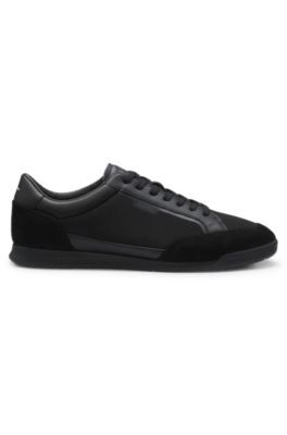 BOSS Mixed-material Sneakers With Stitched Detailing