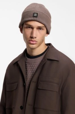 Hugo Virgin-wool Beanie With Stacked Logo