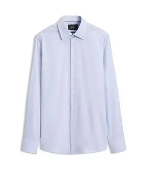 BOSS Slim-fit Shirt In Wrinkle-resistant Cotton - Blue