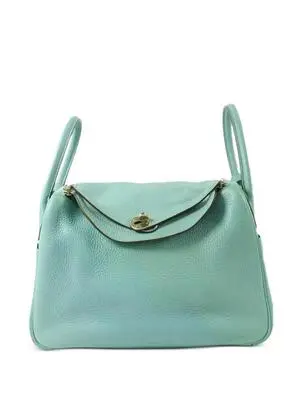 Hermès 30 Lindy Leather Tote Bag - Blue