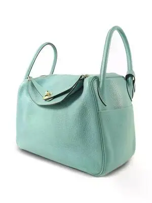 Hermès 30 Lindy Leather Tote Bag - Blue