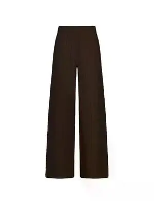 Agnona Cable-knit Wide-leg Trousers - Brown