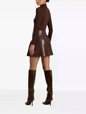 Alice + Olivia Pleated Long-sleeve Dress