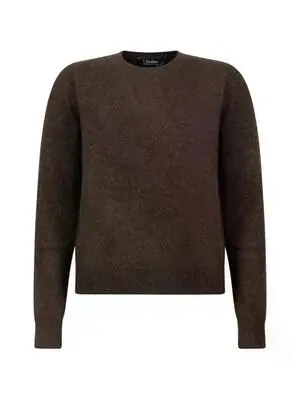 Max Mara Logo-embroidered Elbow-patch Sweater - Brown