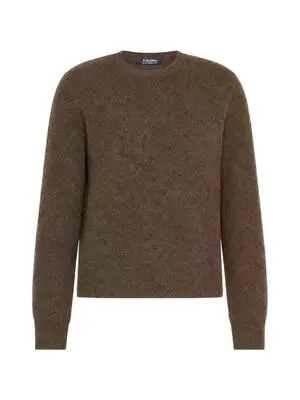 Max Mara Logo-embroidered Elbow-patch Sweater - Brown
